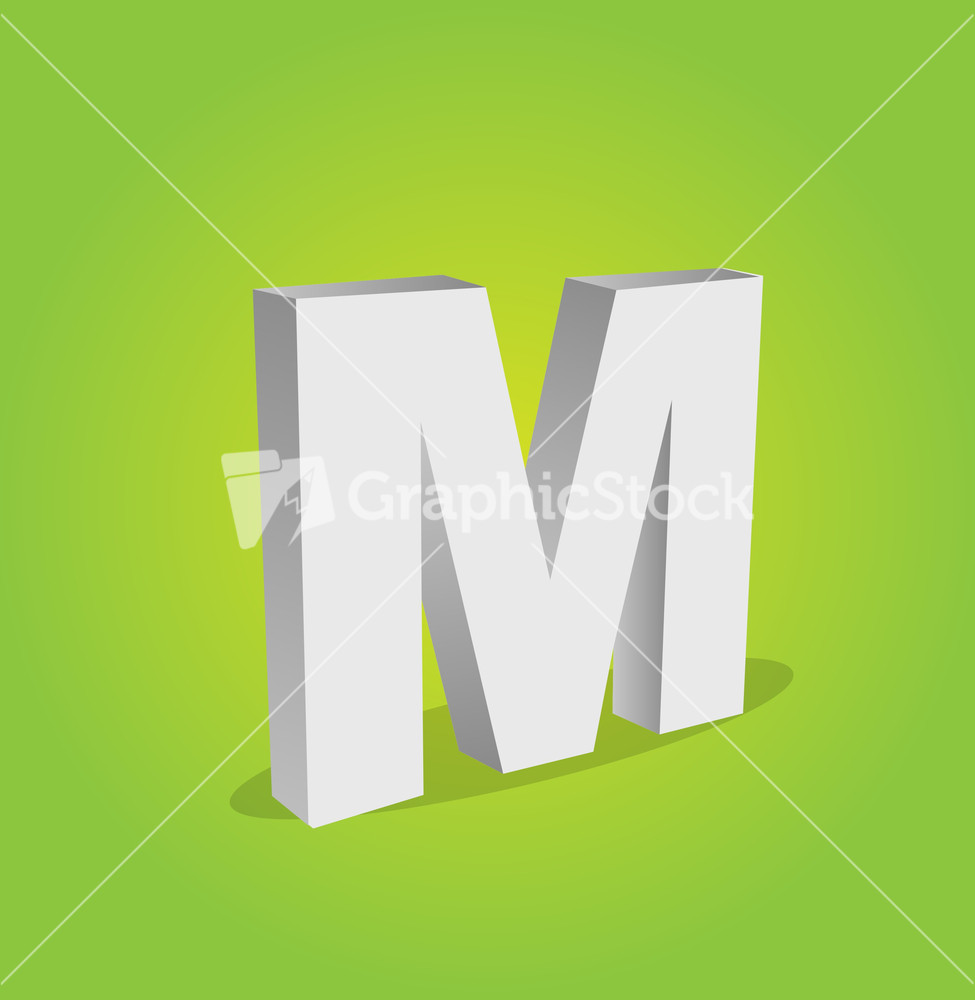 3d Vector Alphabet M Text