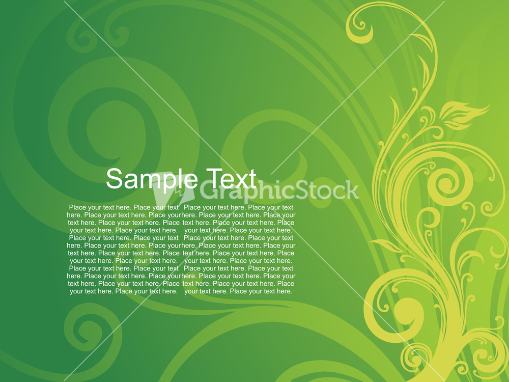 Artistic Green Background With Sample Text