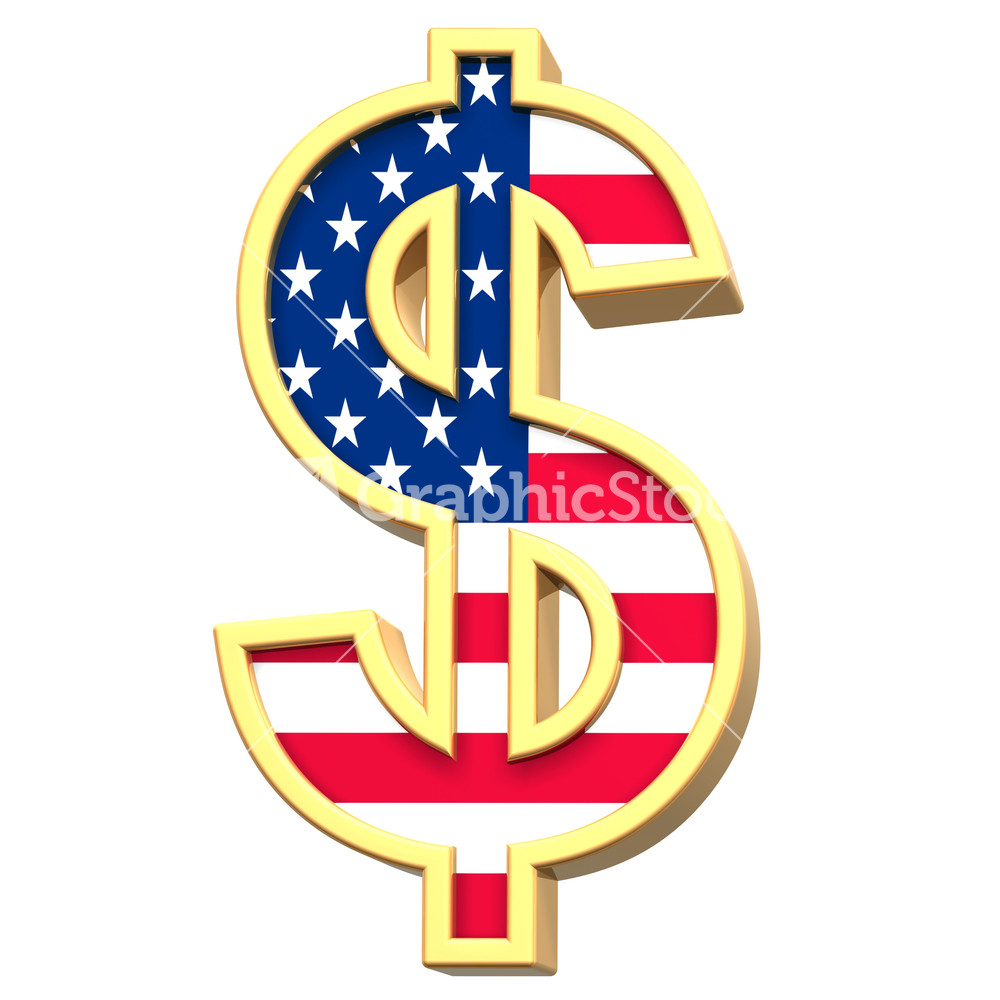 Dollar Sign Isolated On White.