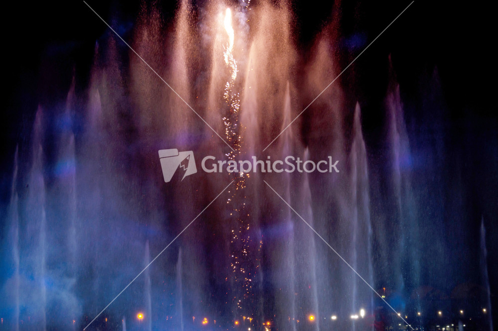 Fire And Water Show - Stock Image - Everypixel