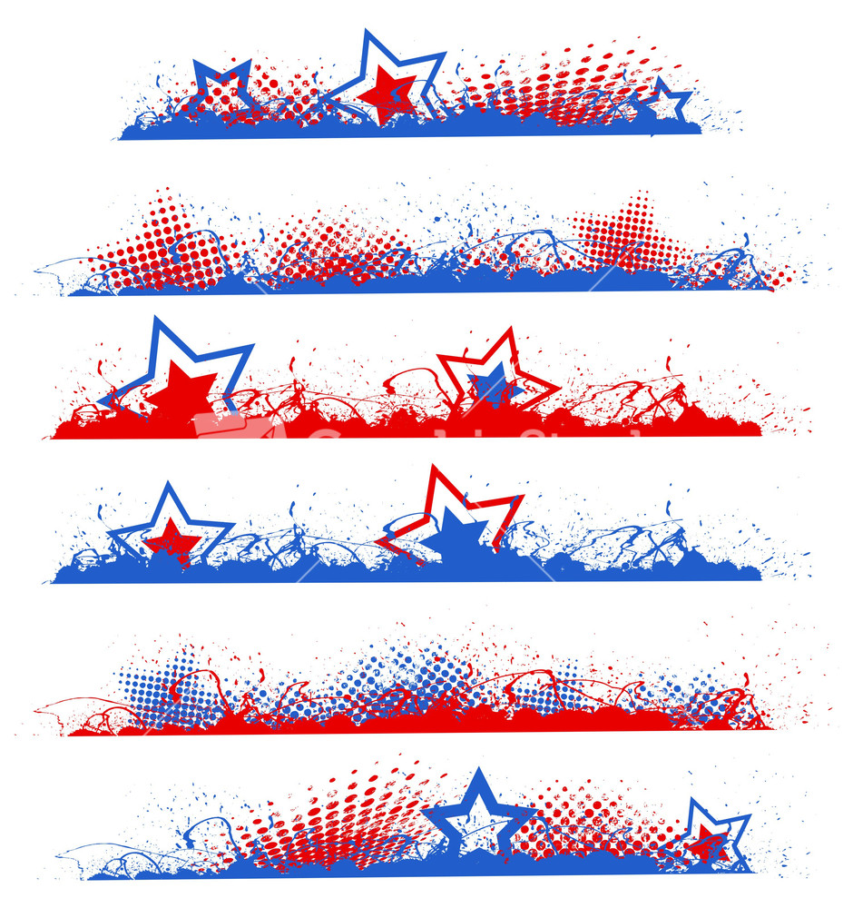 Grunge Edges Patriotic Usa Theme Vector