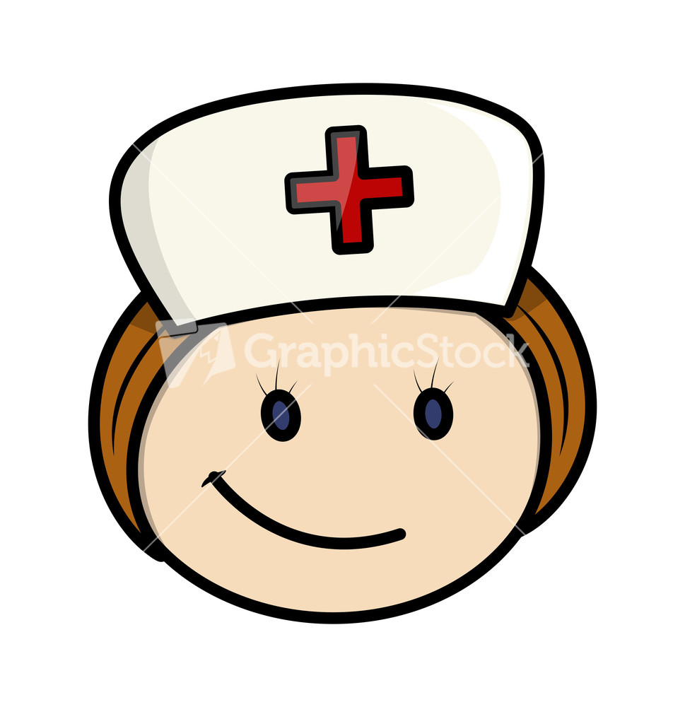 Happy Cartoon Nurse Character Face Stock Image