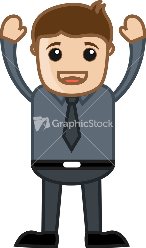 Happy Employee - Business Cartoon Character Vector