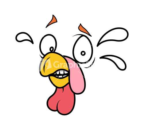 Shocked Cartoon Turkey Bird