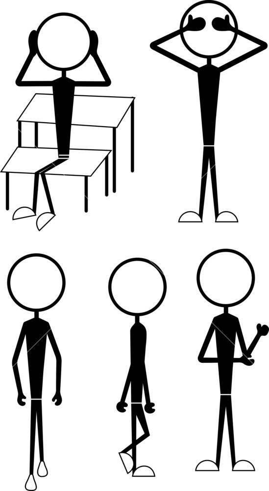 Stick Figure Characters Actions